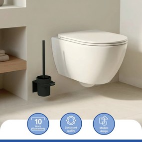 Silikonový WC kartáč, nástěnný LIZAN, WENKO, černý
