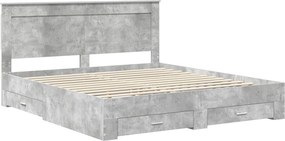 Rám postele s čelo Betonově šedá 200 x 200 cm Kompozitní dřevo 3410286