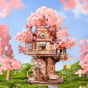 RoboTime Domeček na stromě Sakura / 3D dřevěná skládačka / 535 dílků /