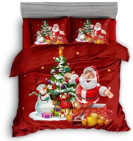 3D Bavlněné povlečení SANTA AND GIFTS červené, 100% bavlna Rozměr povlečení: 70 x 90 cm | 140 x 200 cm