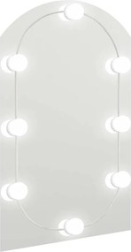 Zrcadlo s LED světly 60 x 40 cm sklo obloukové 3102976