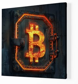 Obraz na plátně - Bitcoin Starý trezor FeelHappy.cz Velikost obrazu: 100 x 100 cm