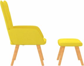 Relaxační křeslo se stoličkou hořčicově žluté textil 327541