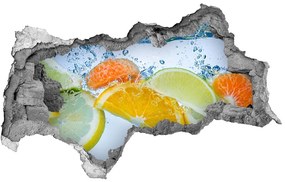 Wallmuralia Nálepka 3D díra Citrusy pod vodou 95x73 cm