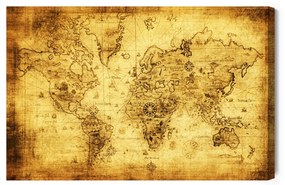 Obraz Mapa Starověkého Světa Nedostatek Nedostatek Plátno Canvas 100x70
