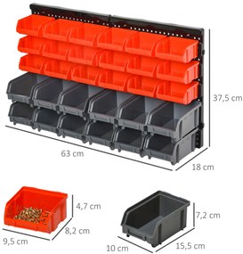 Durhand Otevřené úložné boxy ve 2 velikostech, praktické držáky na nářadí pro organizaci a přehled | Aosom.de