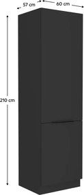 Vysoká skříňka, černá, SIBER 60 DK-210 2F
