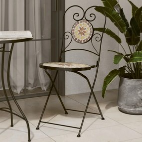 vidaXL Skládací bistro židle 2 ks keramické a bílé [41535] Barva: terakota a bílá