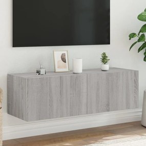 Nástěnná TV skříňka s LED osvětlením šedá sonoma 100x35x31 cm