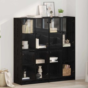 Vysoký bufet 2 ks Černý dub 68 x 37 x 142 cm Kompozitní dřevo 3402646