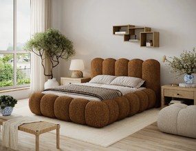 Postel Oloroso 180x200 s kovovým roštem a úložným prostorem, hnědý ženyl