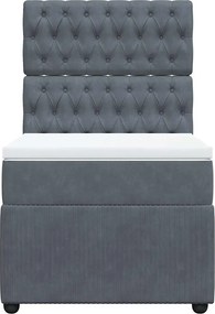 Box spring postel s matrací tmavě šedá 100x200 cm samet 3292269