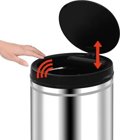Odpadkový koš s automatickým senzorem 80 l nerezová ocel 322697
