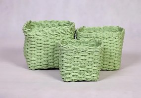 Dekorativní košíky zelenkavé sada 3ks