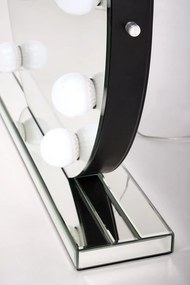 Stolní kosmetické zrcadlo Torano s LED osvětlením bílé/stříbrné