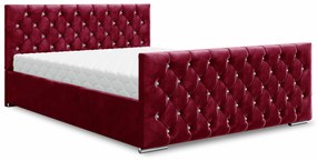 Manželská postel 160 cm Quintin (bordó) (s roštem a úložným prostorem). 1047139
