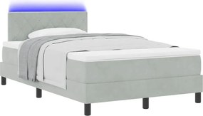 Postel s boxspringem s matrací Světle šedá 120 x 190 cm samet 3339092