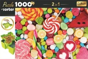 Trefl - Puzzle - 2v1 Sladkosti s třídičem / 1000 dílků / 68.3 x 48 cm