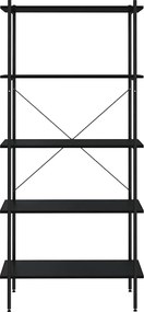 Policový regál s 5 policemi černý 80 x 40 x 163 cm 336347