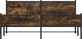 Kovový rám postele bez matrace kouřový dub 193 x 203 cm 3301389