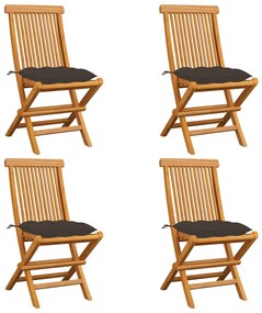 Zahradní židle s antracitovými poduškami 8 ks masivní teak