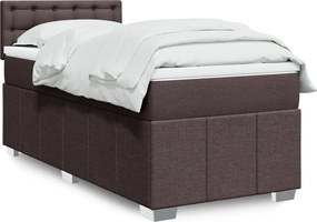 Box spring postel s matrací tmavě hnědá 90x200 cm textil 3286968