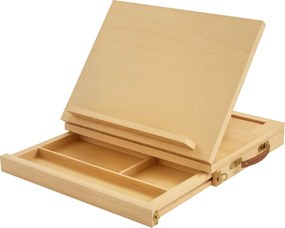 Vinsetto easel přenosný stojan studio easel skládací a úhlově nastavitelný se zásuvkou z přírodního bukového dřeva pro kreativní projekty | Aosom.de