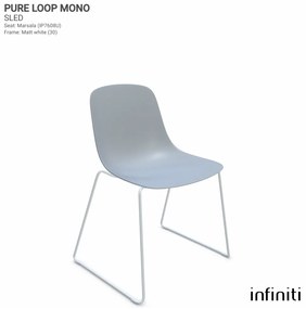 Židle Pure Loop Mono Sled Barva kovové konstrukce: Matt white 30, Barva sedáku a opěradla z recyklovaného plastu: Almond grey IP421C