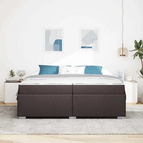 Rám postele s matrací Tmavě hnědá 200 x 200 cm textil 3399211