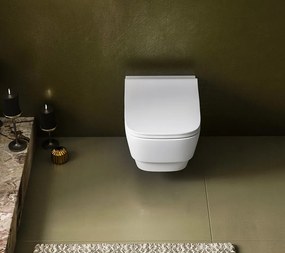 Sapho, BELLO závěsná WC mísa, Rimless, 35,5x53 cm, bílá