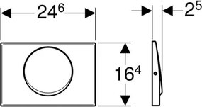 Geberit 115.751.00.1 - Splachovací tlačítko Mambo 24,6x16,4 cm nerez