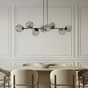 Závěsné svítidlo Lindby Isamer kouřově šedá 130 cm 8x E14 10W LED bez žárovek stmívatelné 10034203