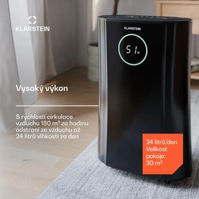 Klarstein DryFy ProConnect 24L odvlhčovač vzduchu, 24 l/den, 30 m², WiFi, Aplikace, LED indikátor, 24-hodinový časovač