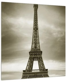 Obraz Eiffelovy věže a červeného auta (40x40 cm)