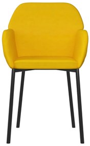 Jídelní židle 2 ks žluté samet - Default Title