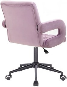 LuxuryForm Židle  BOSTON VELUR na černé podstavě s kolečky - fialový vřes