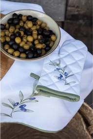 Bavlněný povlak na sedák s volánky a olivami Olive Fields - 40*40 cm