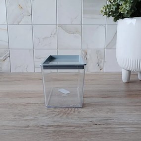 DÓZA NA SUCHÉ POTRAVINY 600 ml – nízká, průhledná | DomaLEP varianta: ŠEDÁ