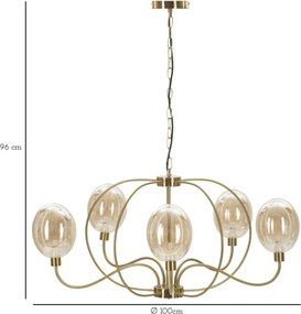 Designové závěsné svítidlo Nahimana 100 cm zlaté