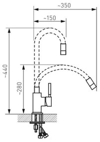 Novaservis Dřezová flexi baterie, černá mat 70710,5