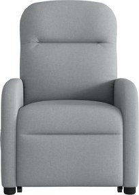 Zvedací masážní polohovací křeslo světle šedé textil 3302982
