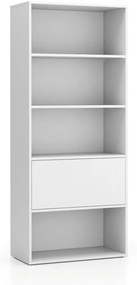 PLAN Vysoký kancelářský policový regál LAYERS, 1 box, 800 x 400 x 1905, bílá