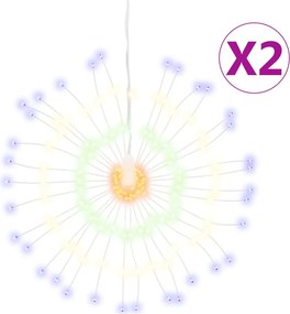 Vánoční hvězdicová světla 2 ks 140 vícebarevných LED diod 17 cm 3190516