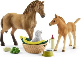 Set figurek a příslušenství schleich set hříbě a quarter kůň se štěňátkem a doplňky 42432