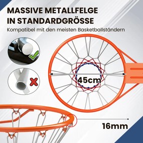 Costway Ø45 cm Sálový basketbalový koš s kroužkem a síťkou Mini basketbalový koš
