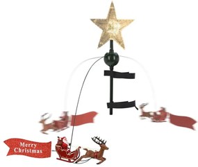 Ambiance Vánoční hvězda na stromek se Santa Clausem LED