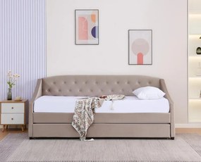 Rozkládací postel 90x200, hnědošedá Taupe, ALODA Kondela 0000399606
