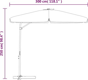 vidaXL Marketos Zahradní slunečník s ocelovou tyčí 300 cm antracitový
