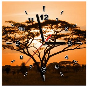 Gario Obraz s hodinami Nádherná africká země Rozměry: 30 x 30 cm