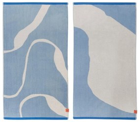 Bílo-modré ručníky v sadě 2 ks z Bio bavlny 50x90 cm Nova Arte – Mette Ditmer Denmark